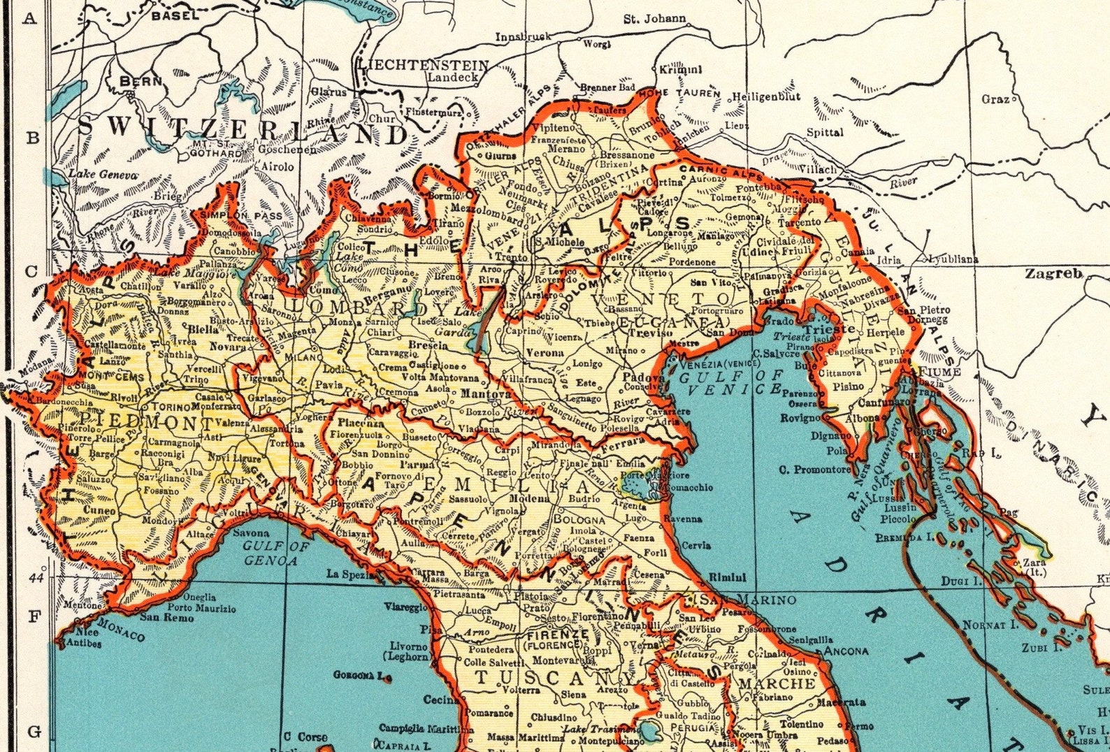 1942 Antique ITALY Map Vintage Atlas Map of Italy Gallery Wall - Etsy