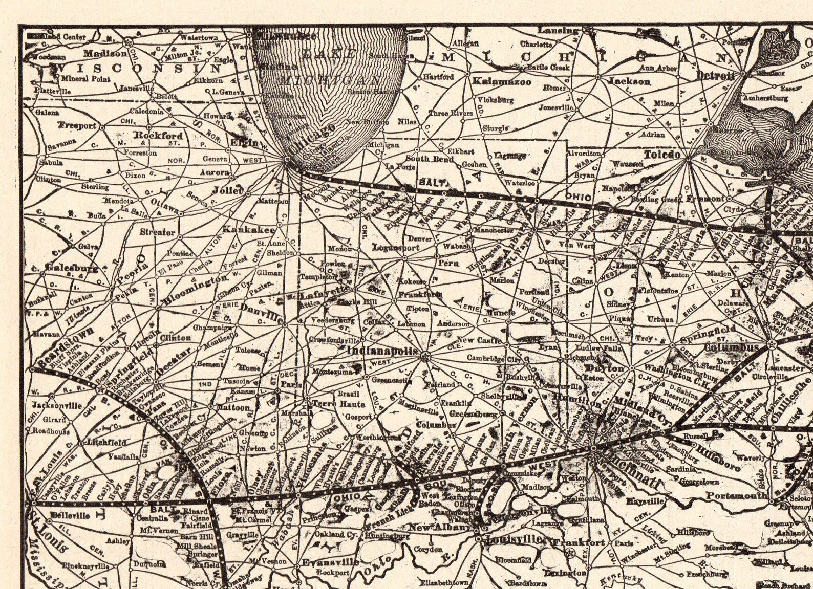 1914 Antique B & O RAILROAD Map Baltimore and Ohio Railway Map | Etsy