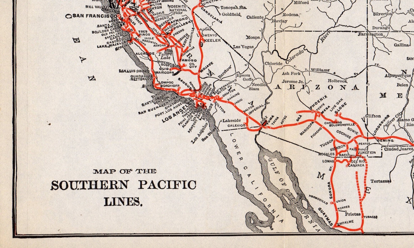 1914 Antique Southern Pacific Railroad System Map Southern | Etsy