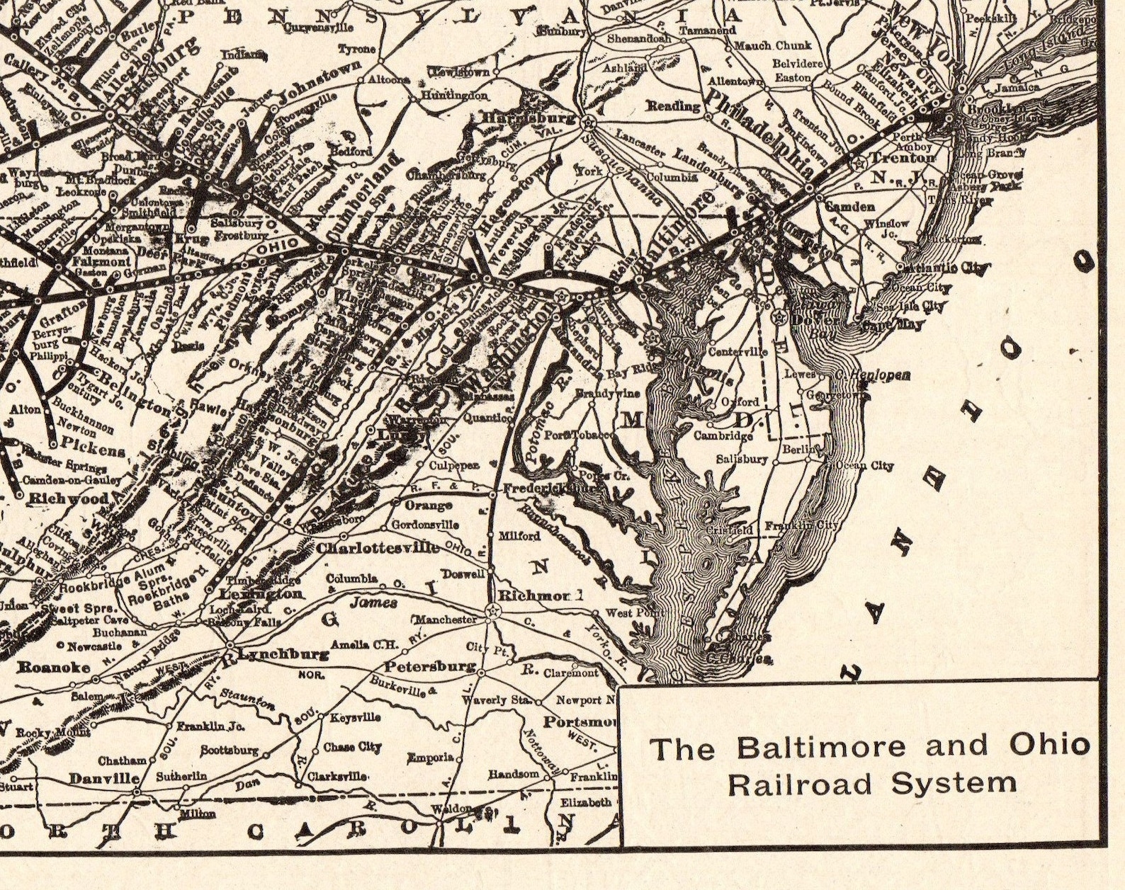 1914 Antique B & O RAILROAD Map Baltimore and Ohio Railway Map | Etsy