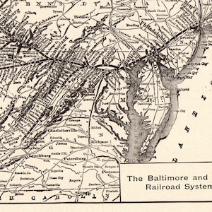 1914 Antique B & O RAILROAD Map Baltimore and Ohio Railway Map | Etsy