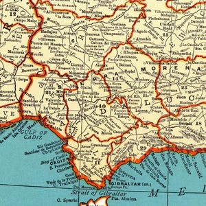 1939 Vintage SPAIN Map Antique Map of Spain and Portugal Gallery Wall ...