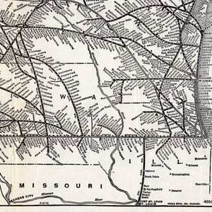 1934 Antique CHICAGO Northwestern RAILROAD Map Chicago Northwestern ...