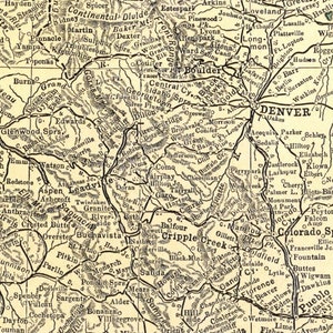 1911 Antique Colorado State Map Vintage Small Map of Colorado Gallery ...