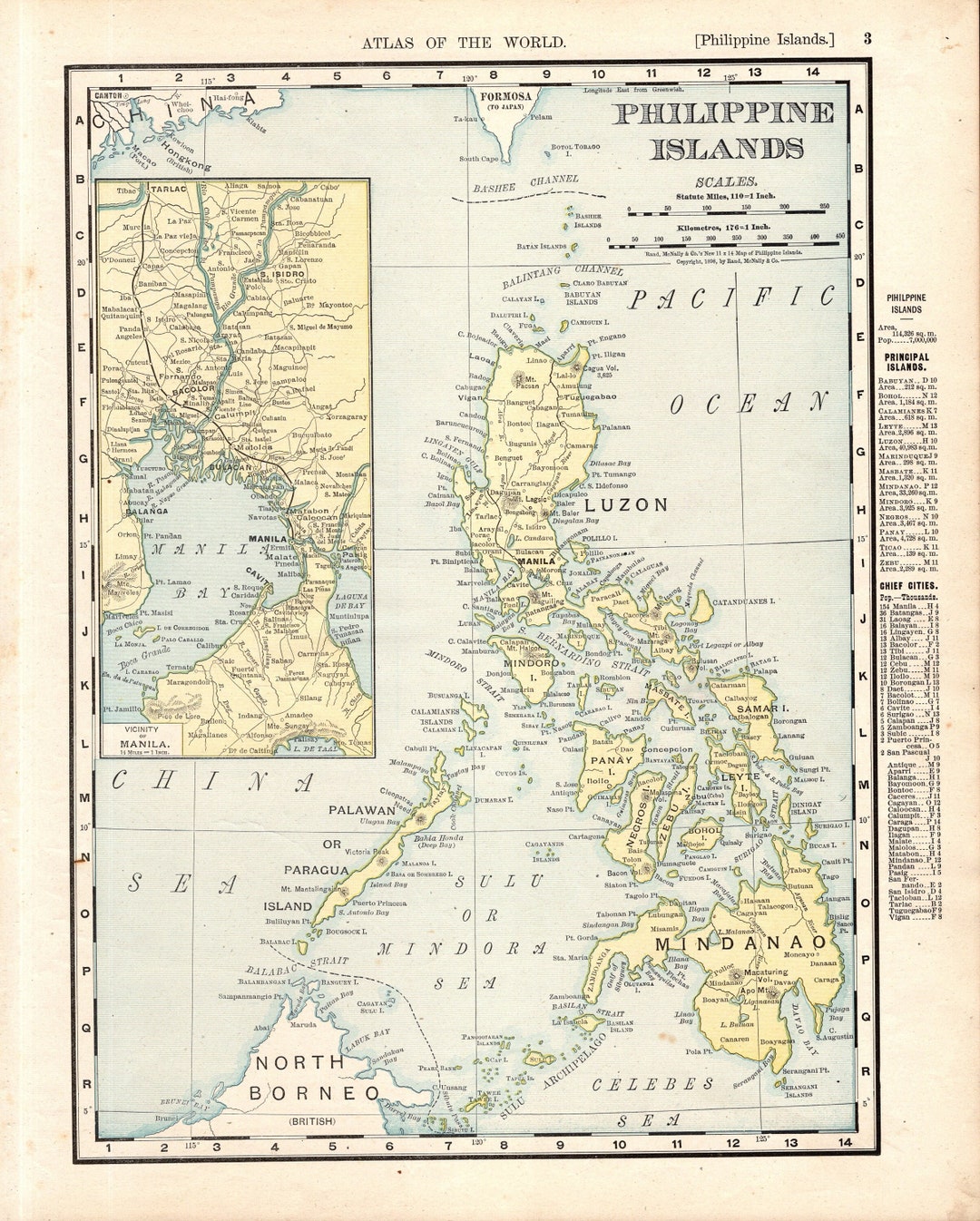 1898 Antique PHILIPPINES Map of the Philippine Islands Gallery Wall ...