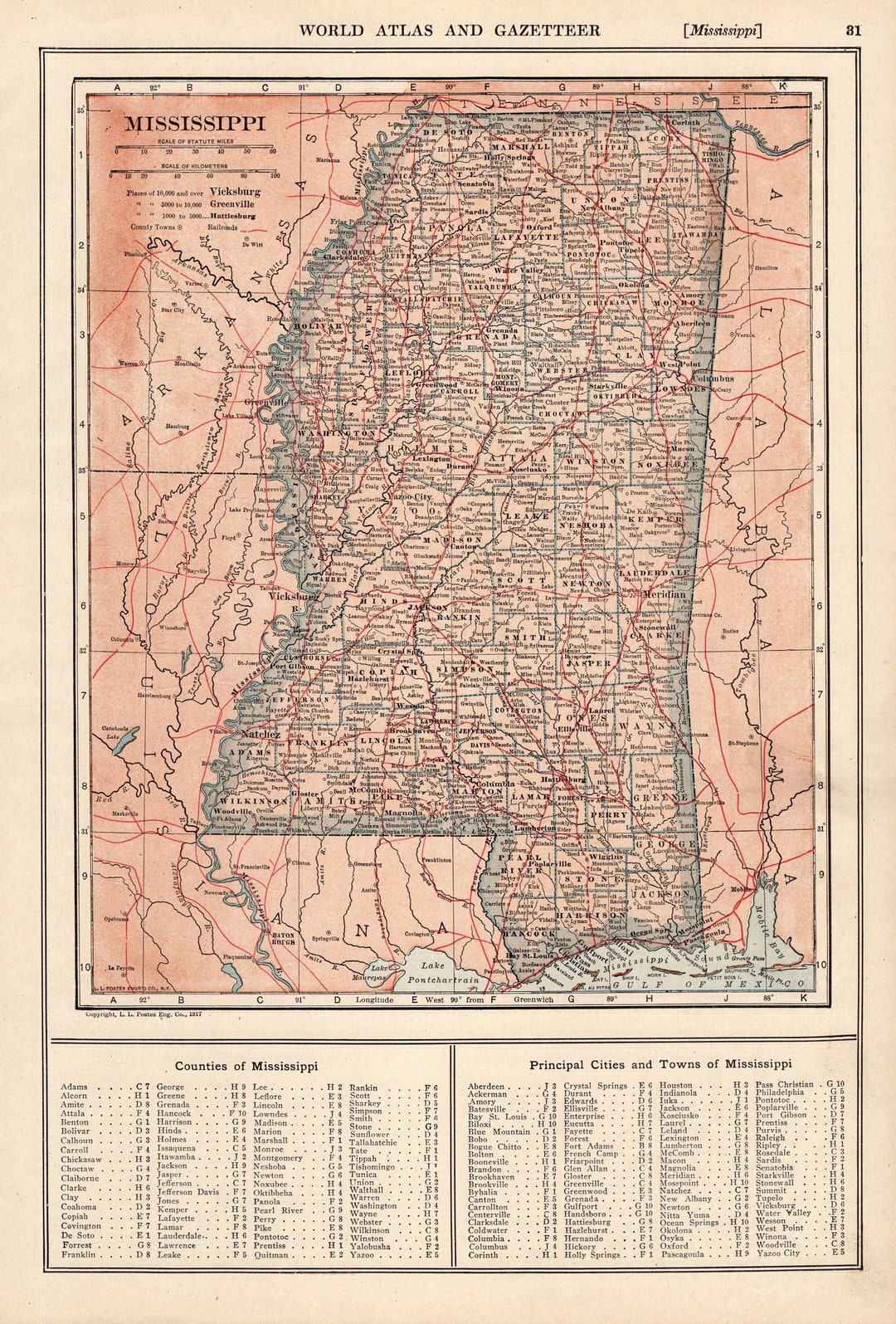 1917 Antique Mississippi State Map Vintage Map of Mississippi Gallery ... 1917 Antique Mississippi State Map Vintage Map of Mississippi Gallery ...