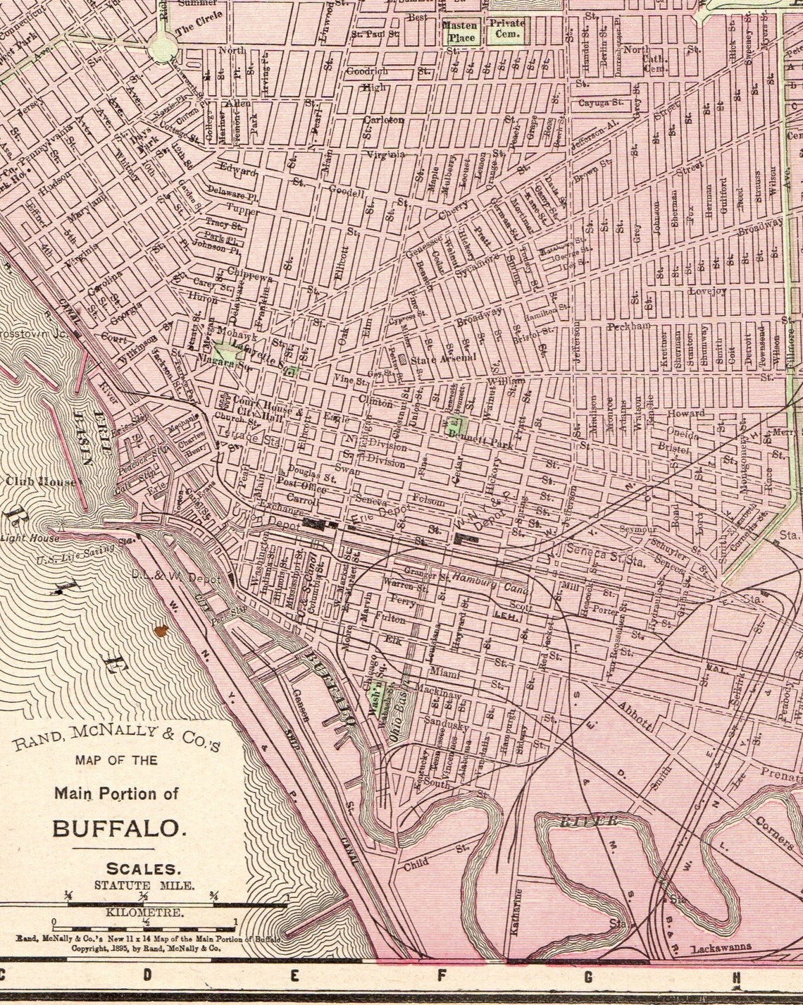 1900 Antique BUFFALO Map of Buffalo New York Vintage City Map | Etsy
