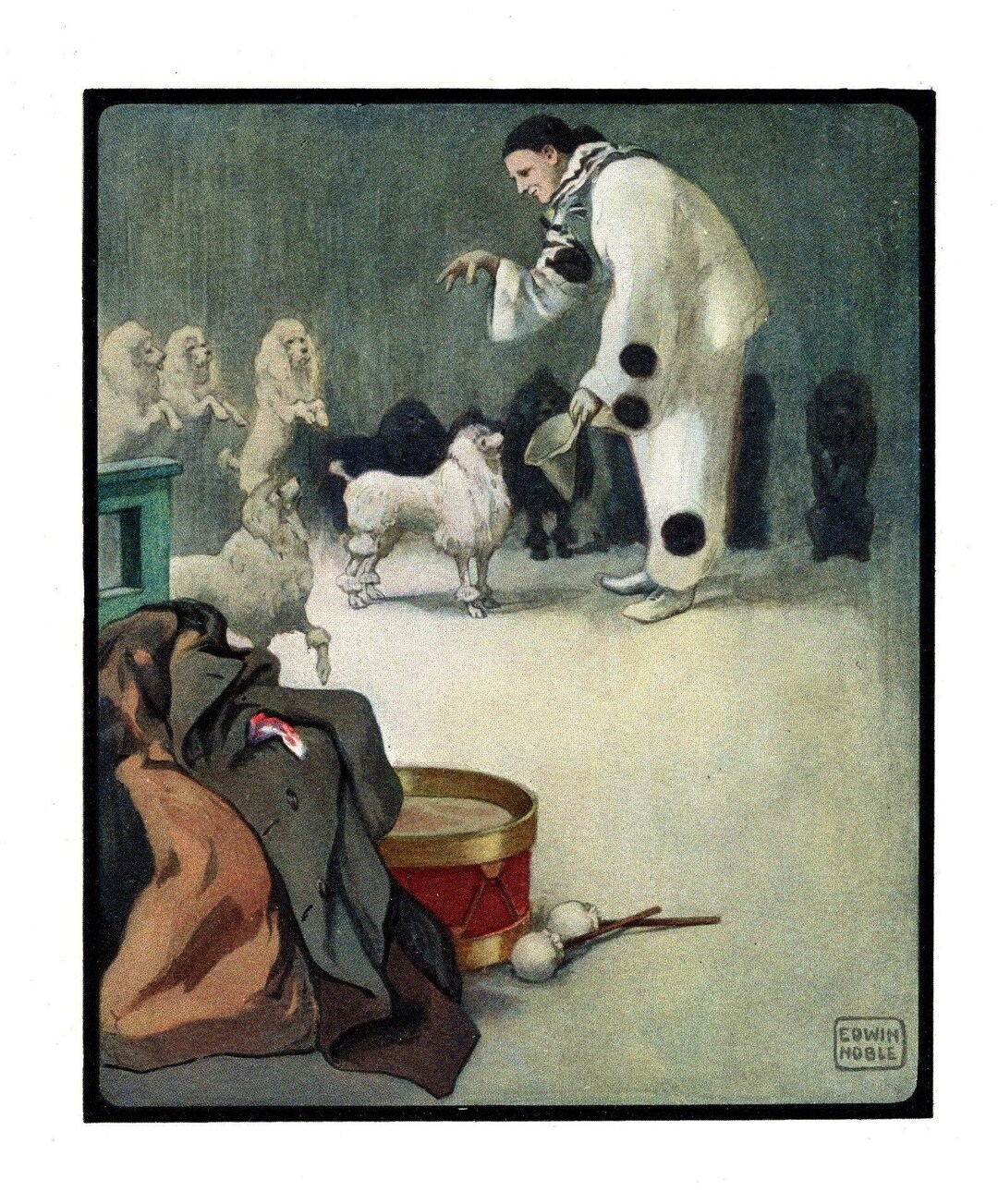 Antique Poodle Print Gallery Wall Art 1910 Edwin Noble Circus Poodle ...