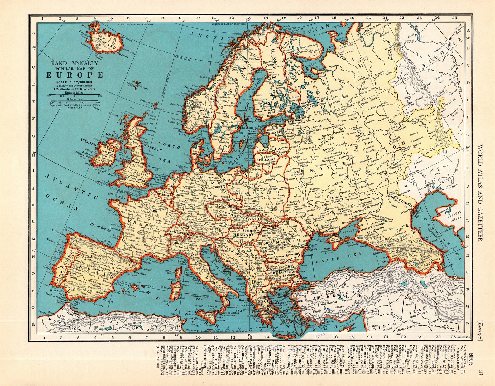 1941 Mapa antiguo de Europa Atlas vintage Mapa de Europa - Etsy México