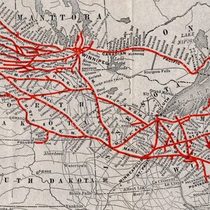 1923 Antique Canadian Pacific Railway Map Canada Railroad Map ...