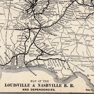 1912 Antique Louisville and Nashville Railroad System Map L and N ...