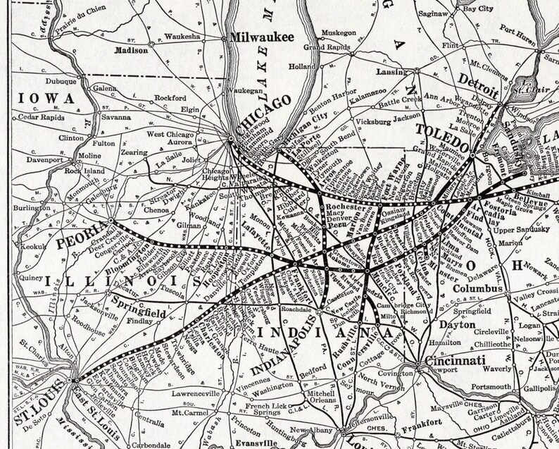 1940 Antique NICKEL PLATE Road Railroad Map New York Chicago & - Etsy