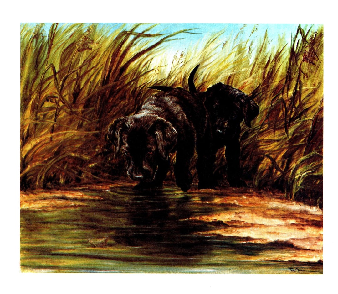 Vintage Labrador Retriever Print Gallery Wall Art Decor Black Lab Wall ...