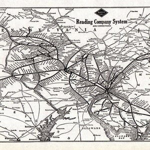 1940 Antique READING RAILWAY Map Vintage Reading Railroad Map | Etsy