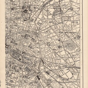 1919 Antique City MAP of PARIS Vintage Paris Street Map Gallery Wall ...