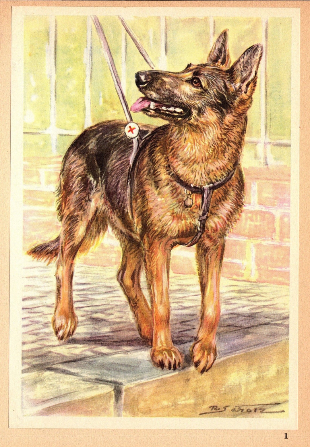 Vintage German Shepherd Print Wall Art Decor Scholz German - Etsy