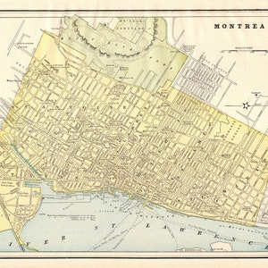 1900 Antique MONTREAL Street Map of Montreal Canada George - Etsy