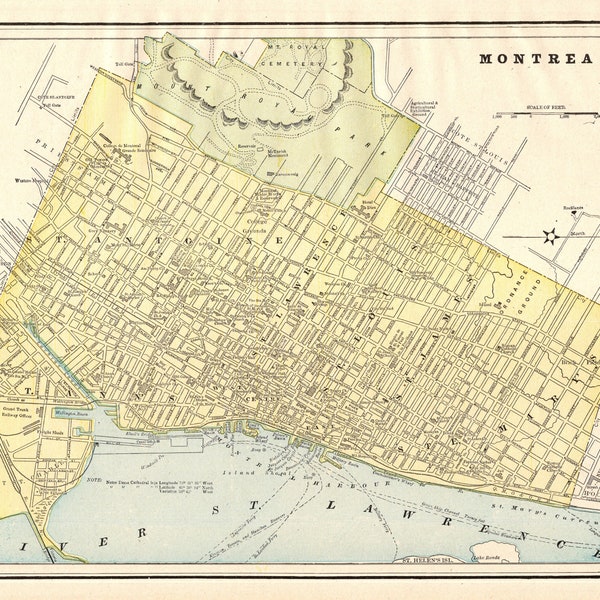 Montreal Map - Etsy