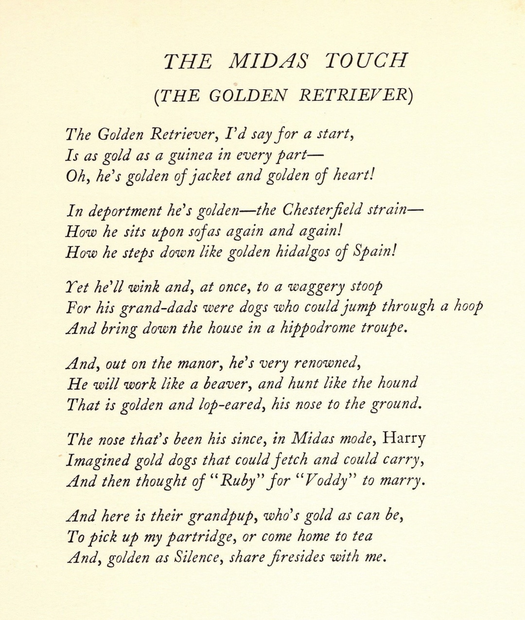 Antique Golden Retriever Poem Print Dog Poetry Wall Art Decor - Etsy