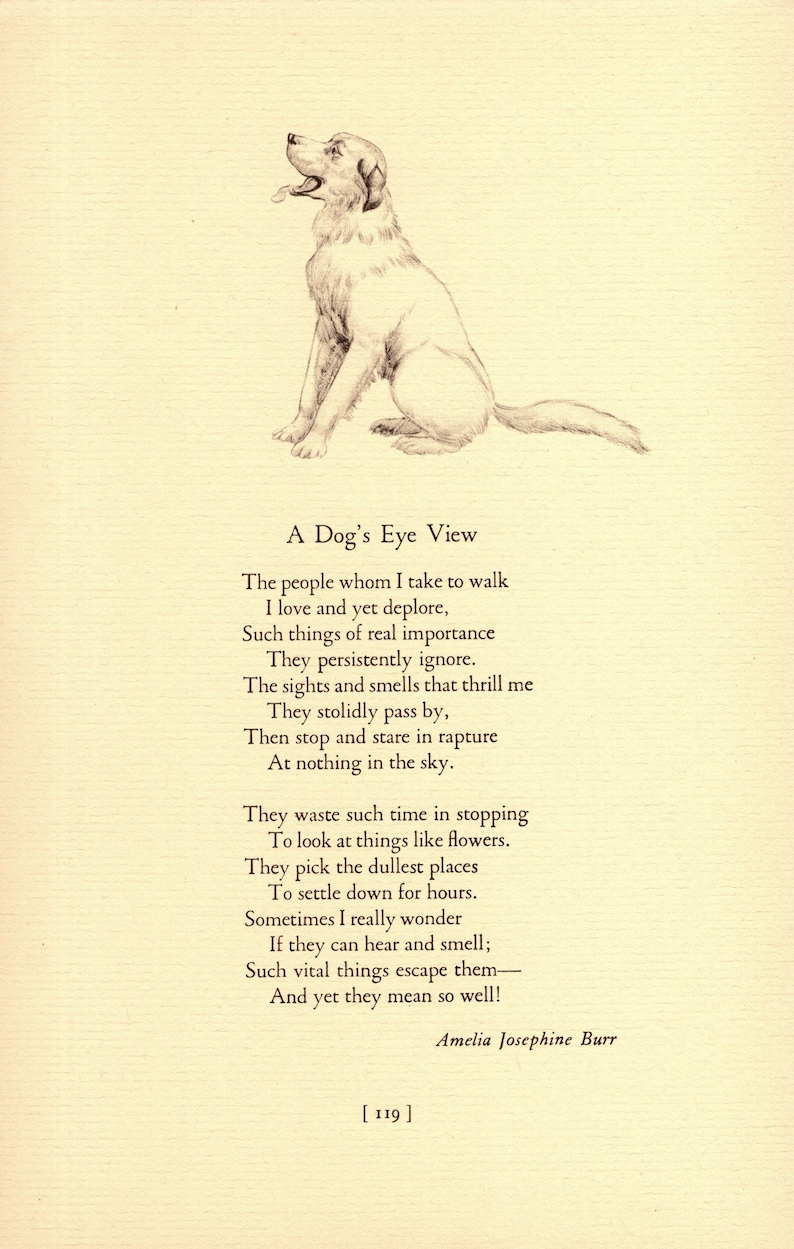 1940s Vintage Dog Poem Poetry Print Wall Decor Dog Ode - Etsy