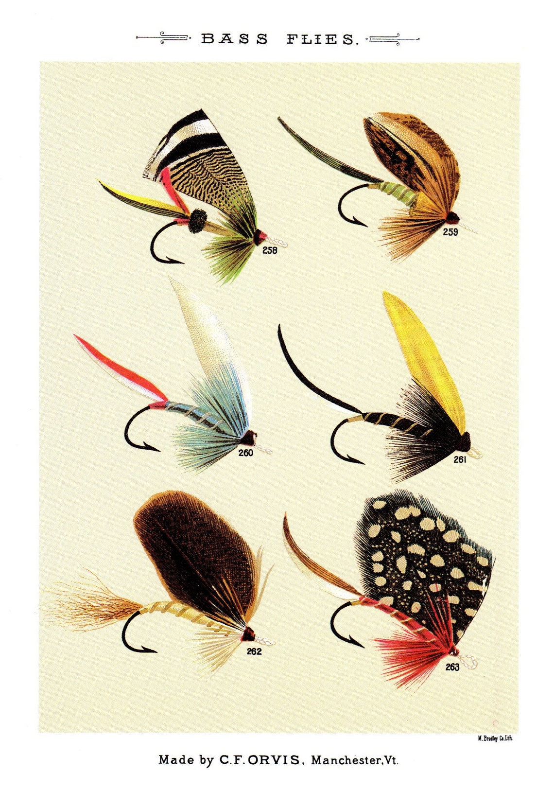 Set of 4 Vintage FLY FISHING Flies Prints Gallery Wall Art | Etsy