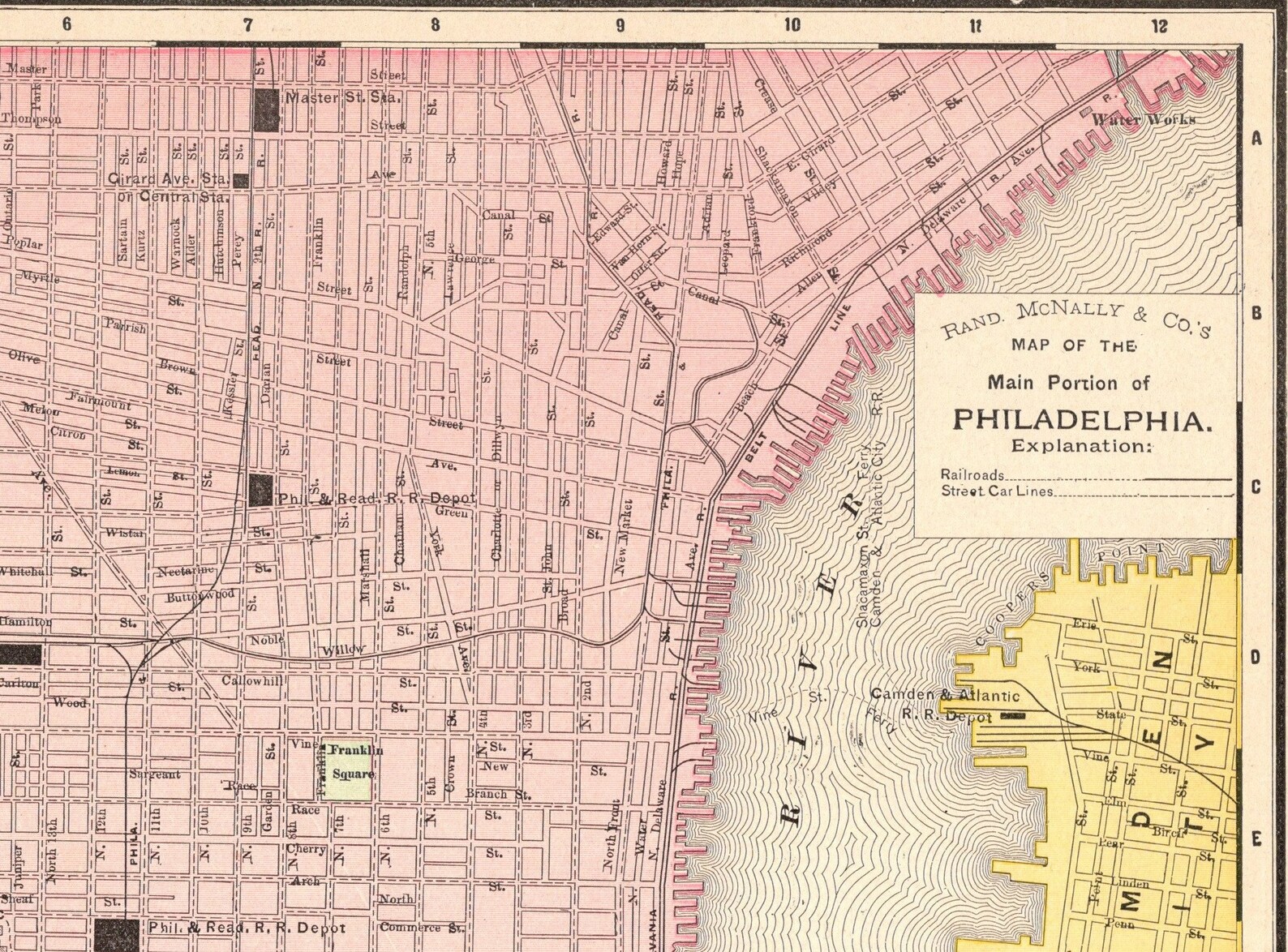 1895 Antique PHILADELPHIA Street Map of Philadelphia - Etsy
