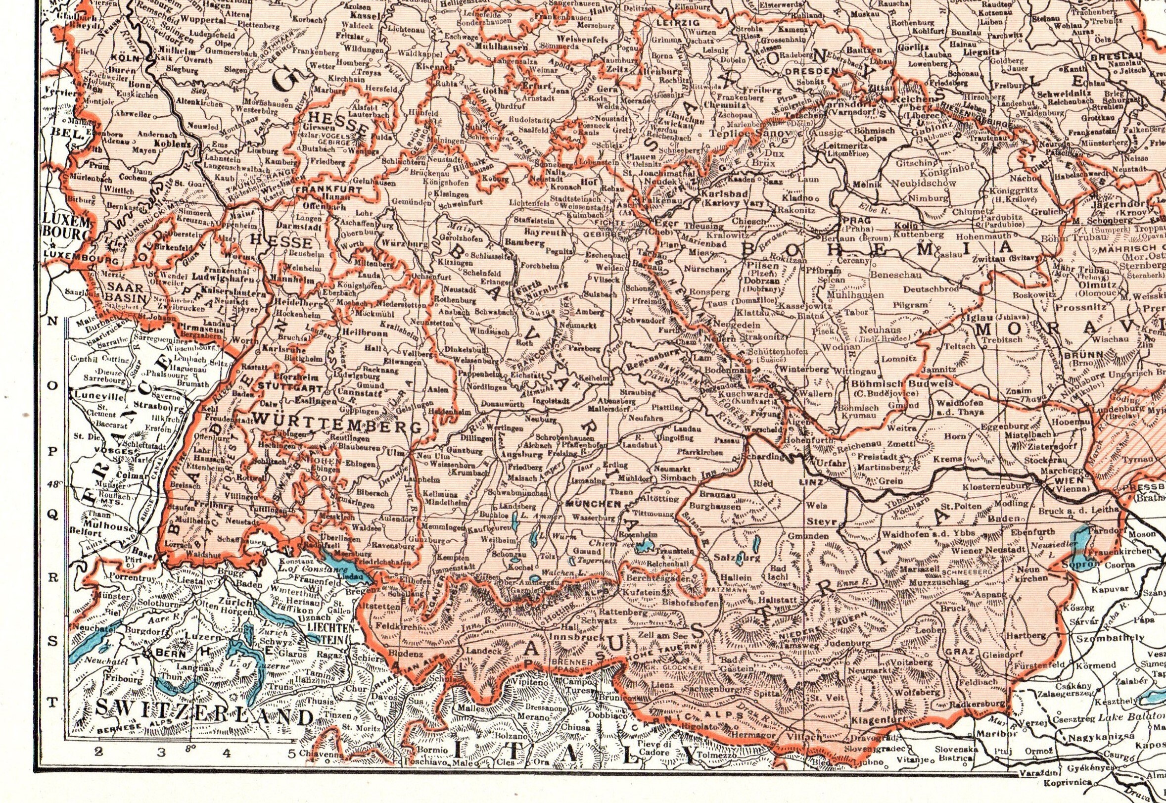 1944 Antique Map of GERMANY Vintage Germany Map Gallery Wall | Etsy