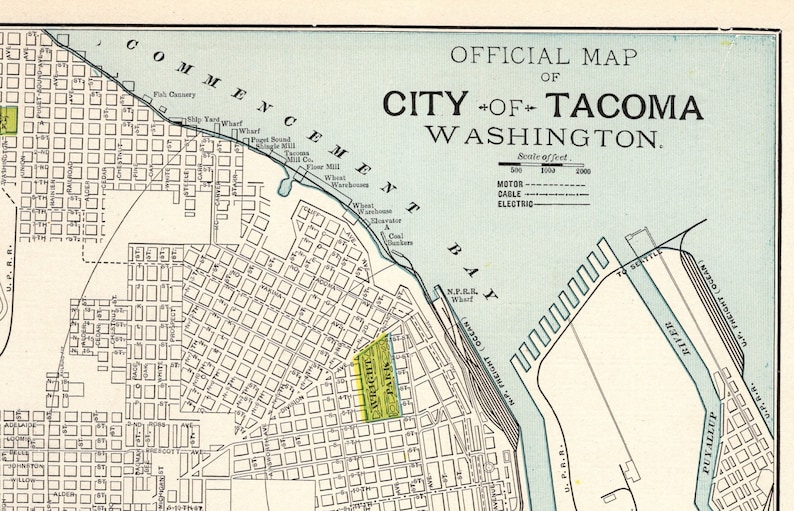 1898 Antique TACOMA Street Map George Cram City Map of Tacoma - Etsy ...