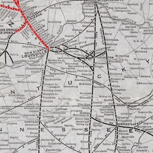 1920 Antique Monon Route Railroad Map Chicago Indianapolis and - Etsy