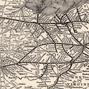 1914 Antique B & O RAILROAD Map Baltimore and Ohio Railway Map | Etsy