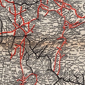 1923 Antique Louisville and Nashville Railroad System Map L and N ...