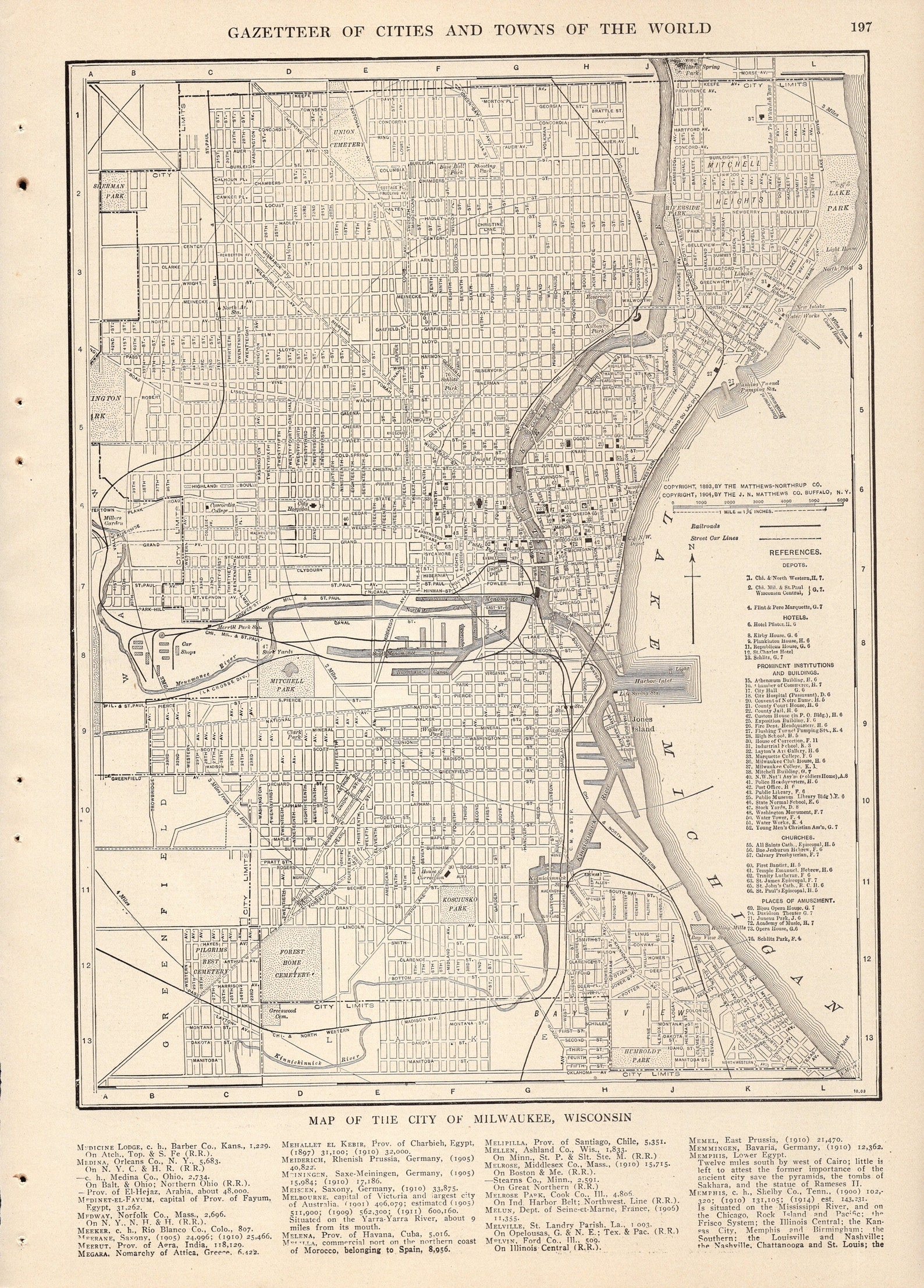 1904 Antique MILWAUKEE Street Map City Map of Milwaukee | Etsy