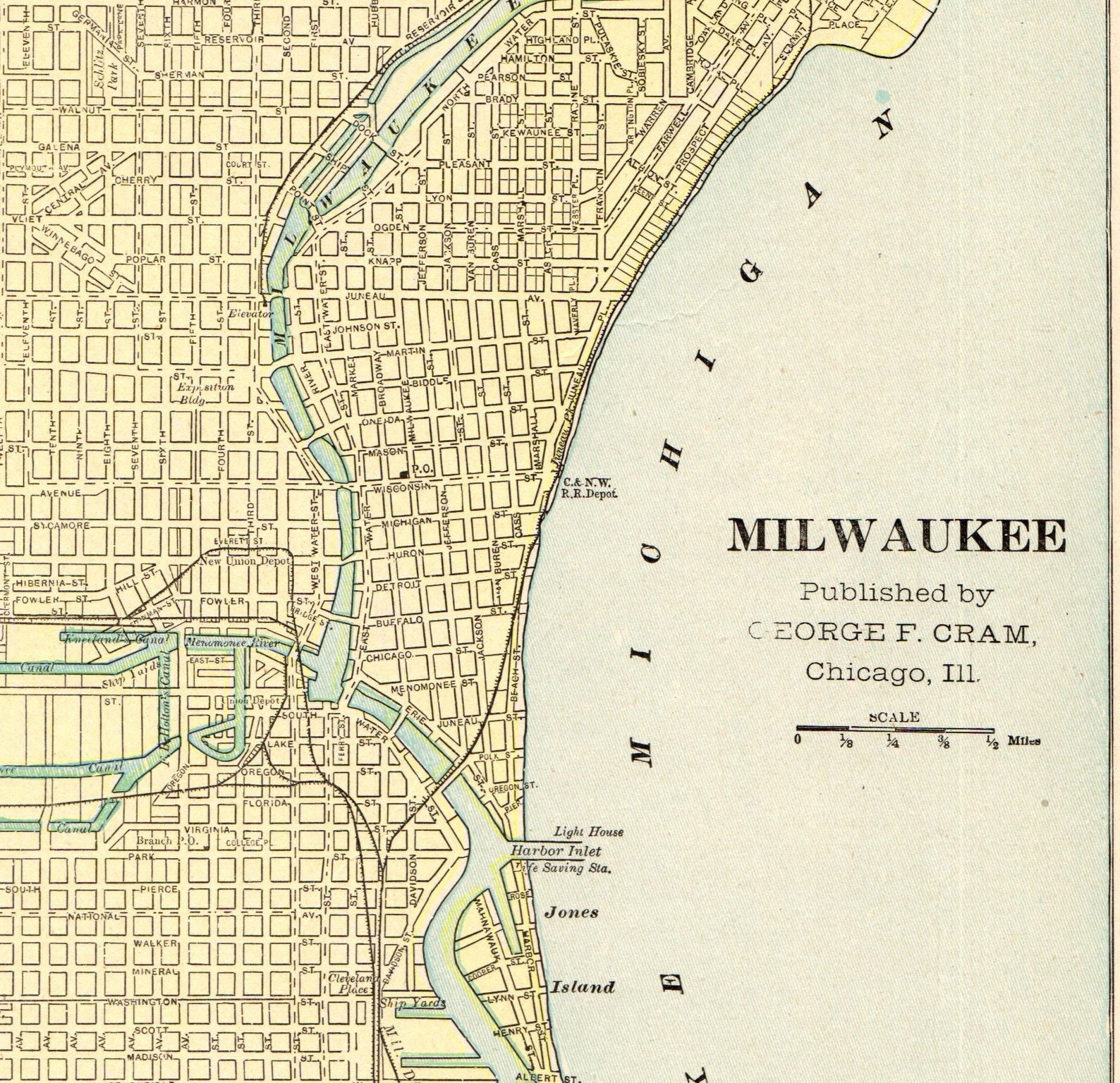 1902 Antique MILWAUKEE Street Map of Milwaukee Wisconsin City | Etsy