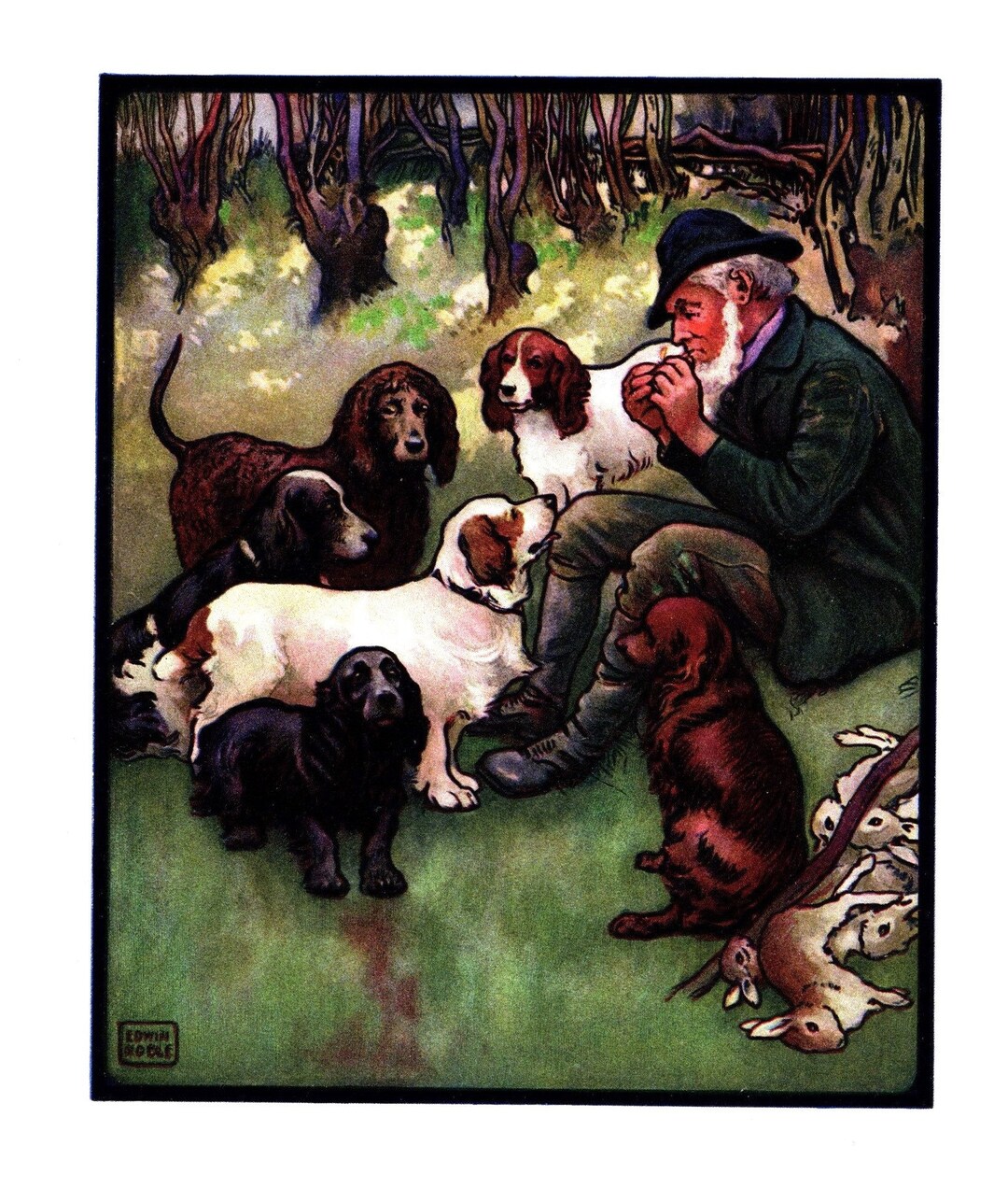 Antique Spaniel Print Gallery Wall Art 1910 Edwin Noble Springer ...