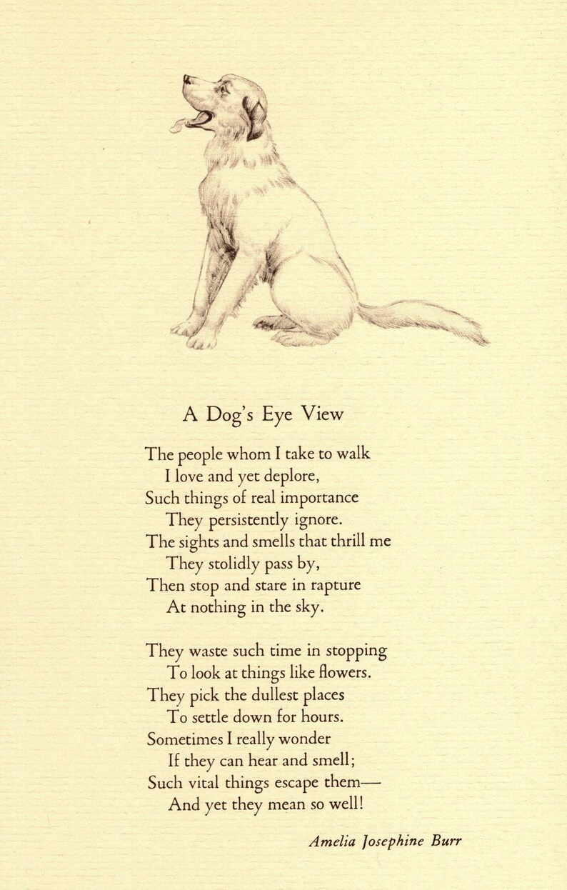 1940s Vintage Dog Poem Poetry Print Wall Decor Dog Ode - Etsy