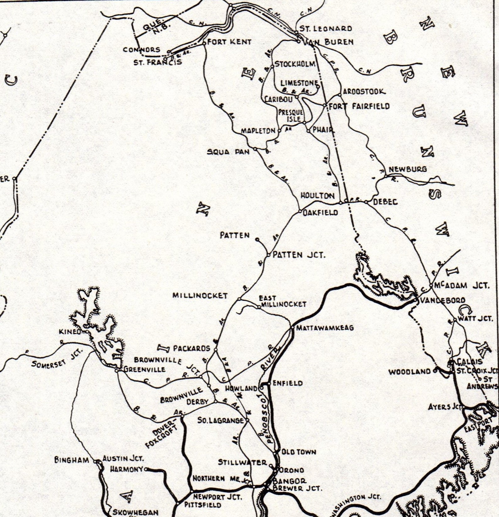 1938 Antique Maine Central Railroad System Map Maine Central | Etsy