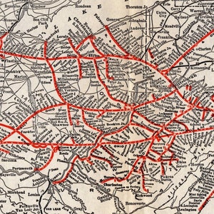 1926 Antique BALTIMORE and OHIO Railroad Map Vintage B and O Railway ...