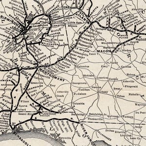 1910 Antique Louisville and Nashville Railroad System Map L and N ...