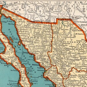 1939 Vintage Mexico Map Antique Atlas Map of Mexico Gallery Wall Decor ...