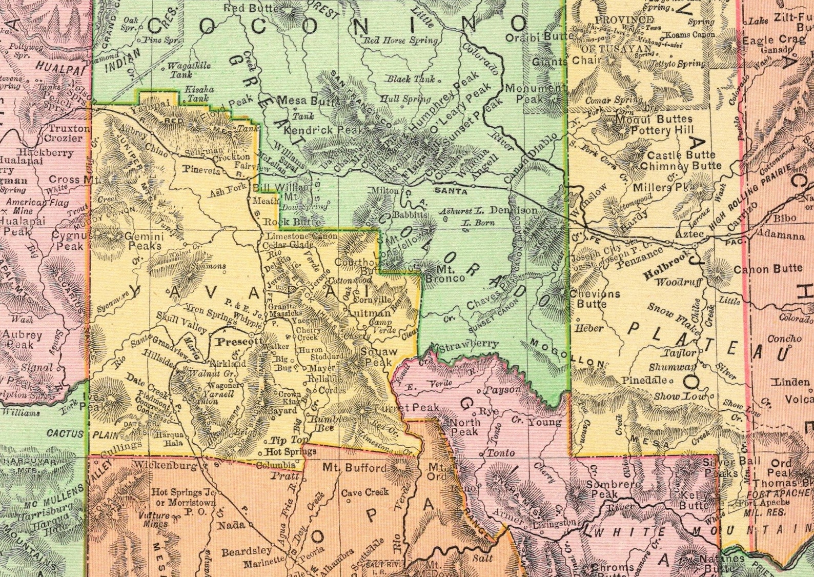 1898 Antique ARIZONA State Map Vintage Map of Arizona Gallery - Etsy