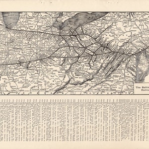 1914 Antique B & O RAILROAD Map Baltimore and Ohio Railway Map | Etsy