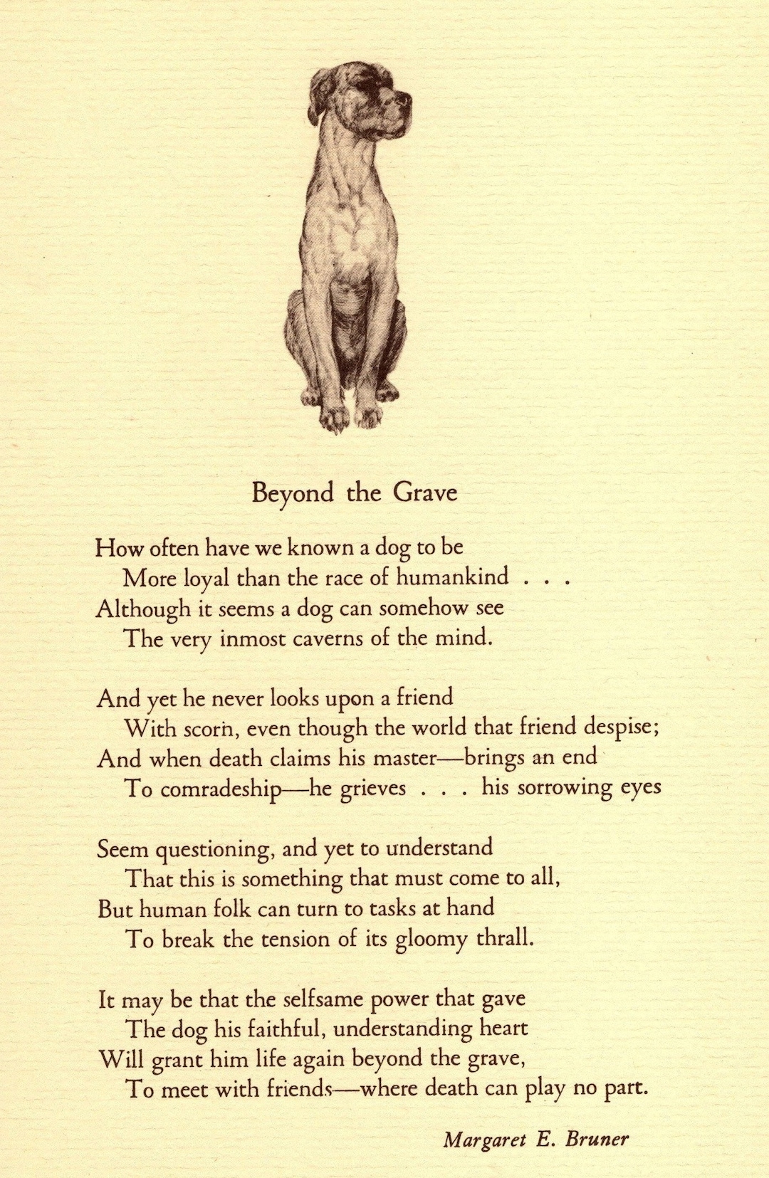 1940s Vintage Dog Poem Poetry Print Dog Ode Memorial Print Margaret ...