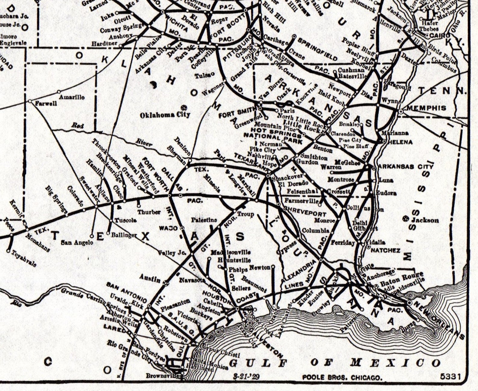 1940 Antique MISSOURI PACIFIC RAILROAD Map Vintage Railway Map | Etsy