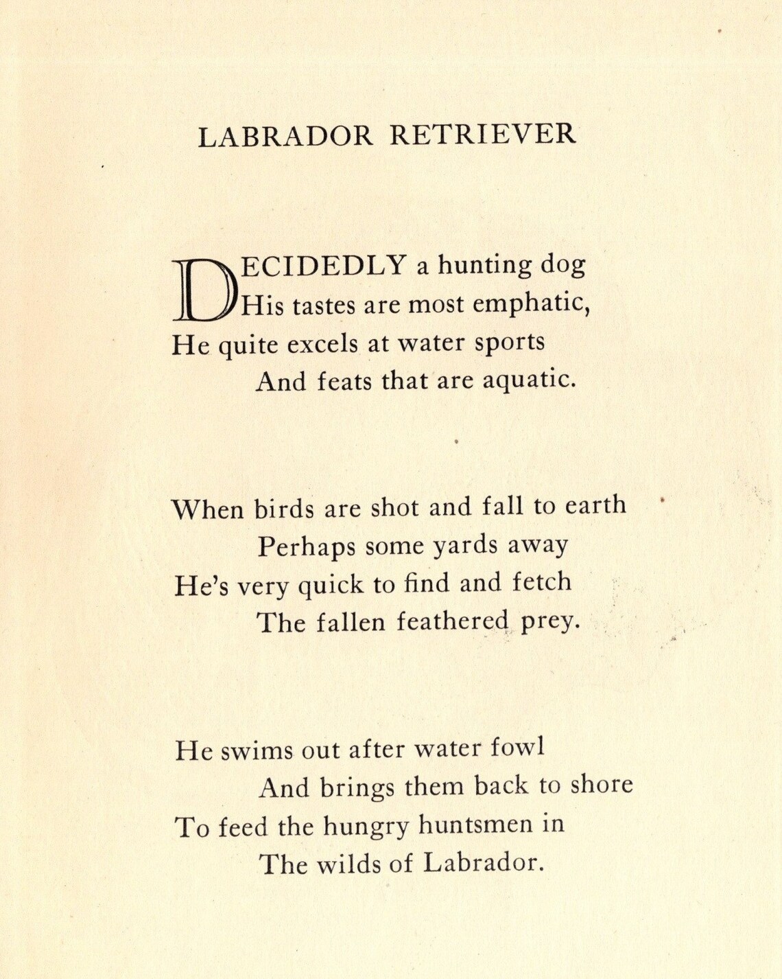 1936 Labrador Retriever Poem Print Vintage Sweet Labrador | Etsy