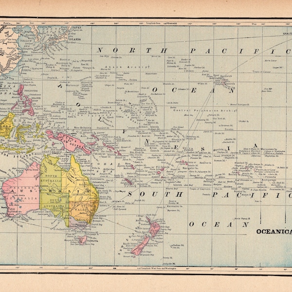 Pacific Island Map - Etsy