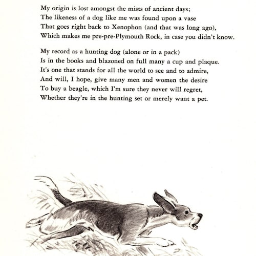 1950s Vintage Beagle Print Wall Art Decor Edwin Megargee - Etsy