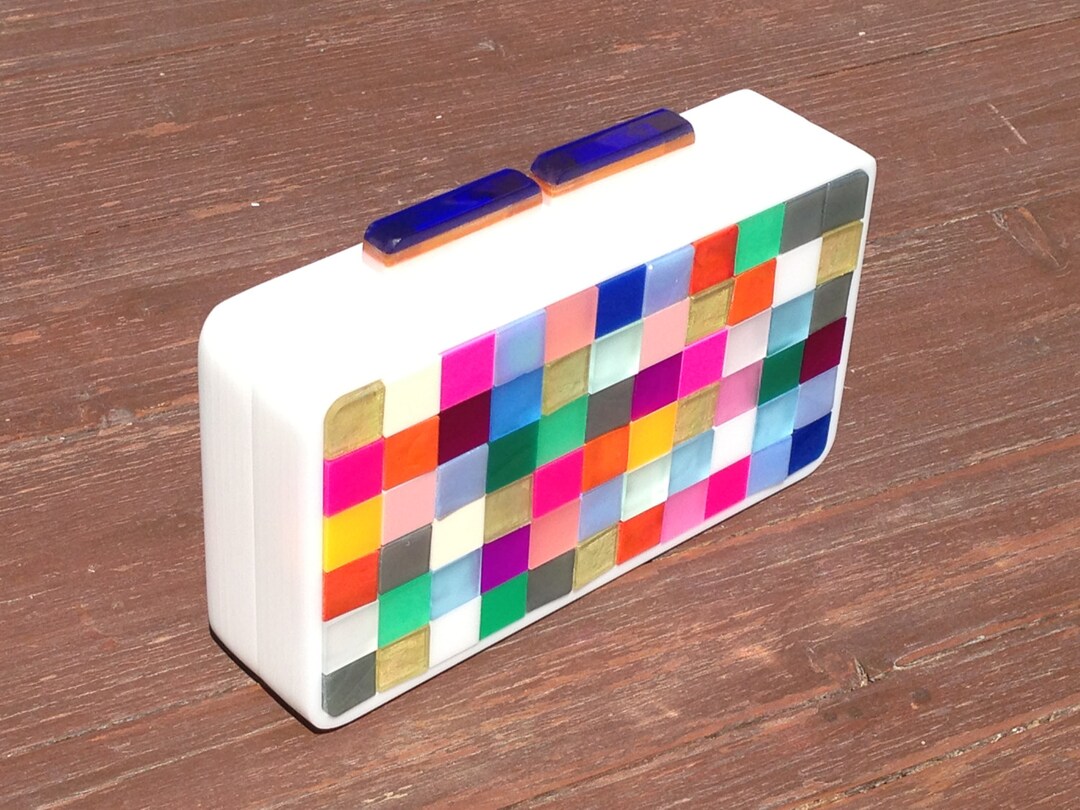 Pixels Colorful Clutch Bag - Etsy