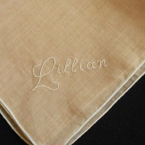 Lillian Monogram Hanky Vintage Handkerchief White Embroidery on Light ...