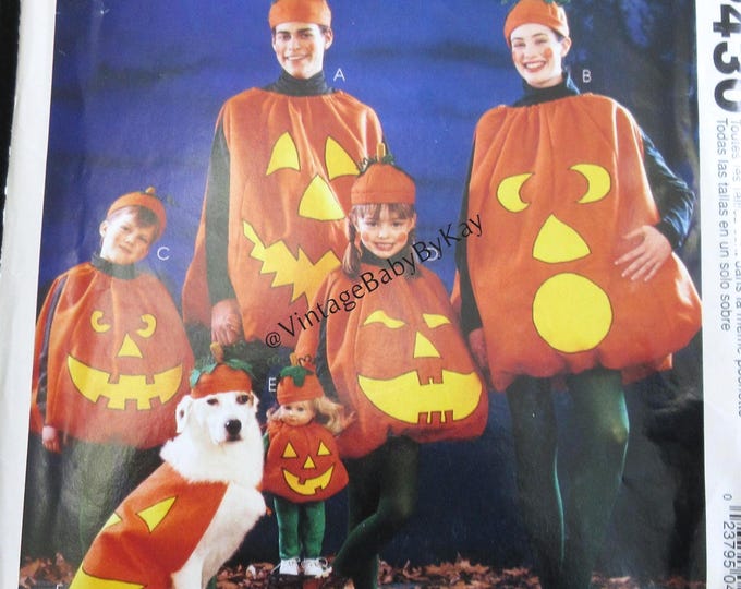 Mccall's P430 Pumpkin Costume Pattern Child Adult and Dog, Family ...