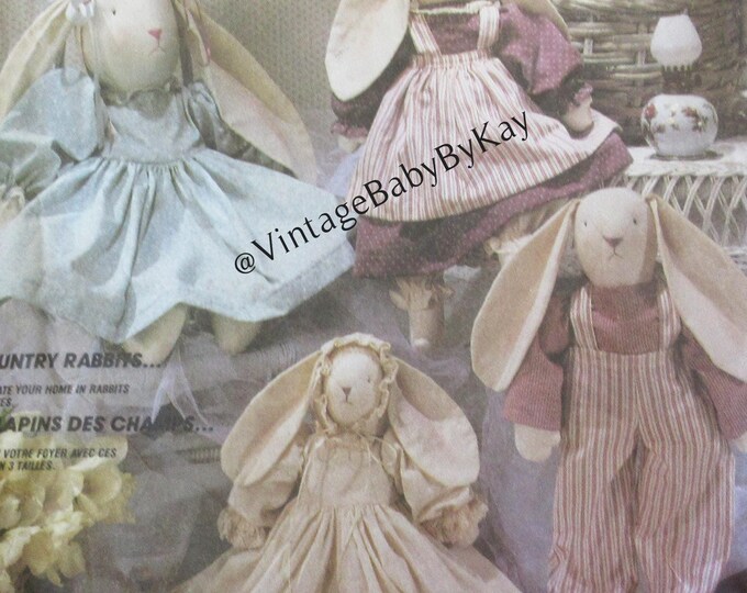 Mccall 3760 Country Rabbits Craft Sewing Pattern DIY Handmade Stuffed ...